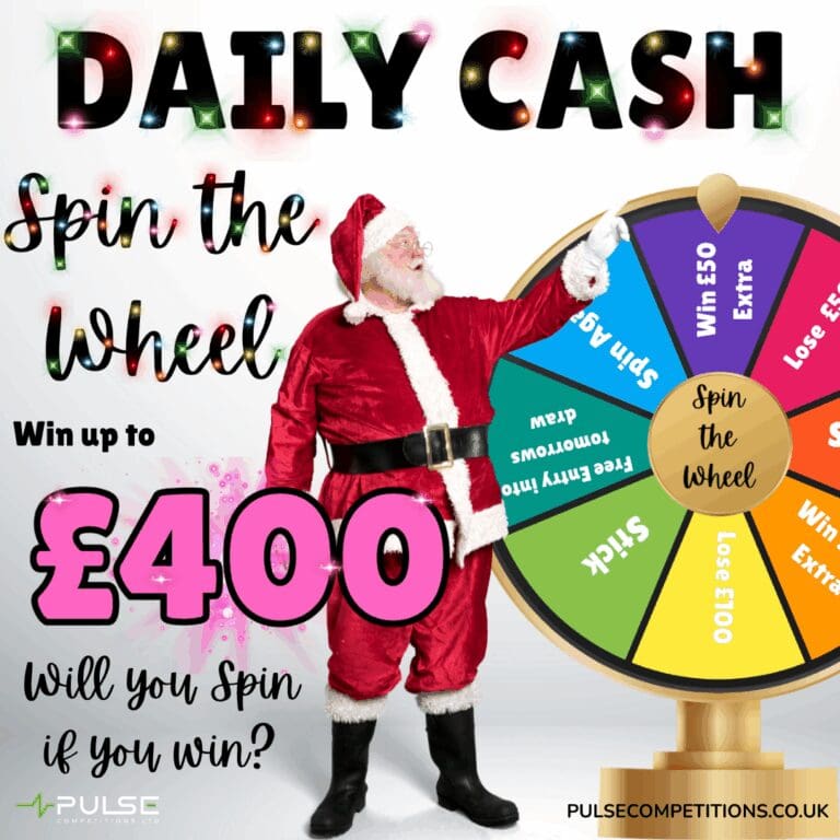 Daily Cash – Spin The Wheel – Start Prize £300 – Jackpot £400 – Pulse ...